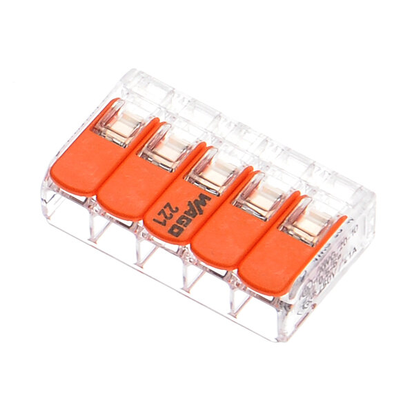 Зажим Wago 221-615 безвинтовой 5х(0,5-6,0) кв. мм для медного провода (15 шт. в комплекте)