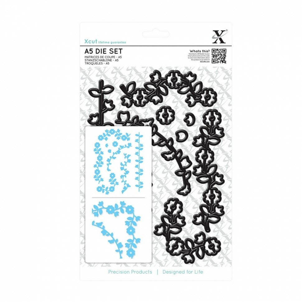 Docrafts XCU503244 Набор ножей для вырубки "Цветочные бордюры", 14.8 х 21 см