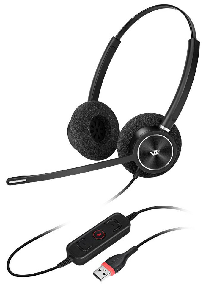 VoiceXpert VXH-300D проводная USB-гарнитура (2 динамика, USB-A, 3 кнопки)