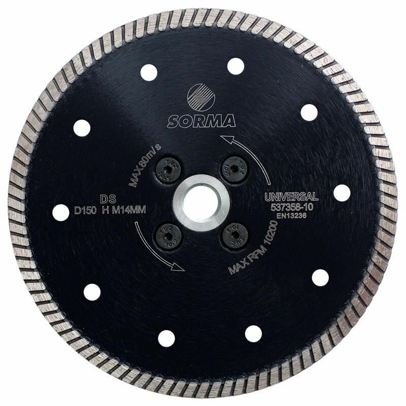 Диск алмазный для резки гранита TURBO DS 150 мм, фланец М14 SORMA (Сорма)