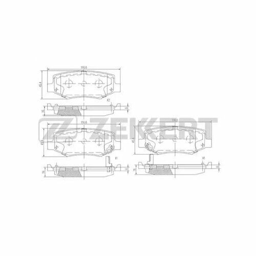 Колодки тормозные задние дисковые комплект Dodge JEEP, ZEKKERT BS-2447 (1 шт.)