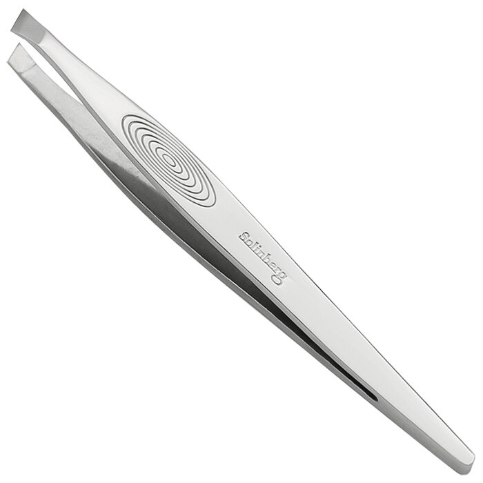 Пинцет для бровей Solinberg G661, серебристый, наклонное окончание