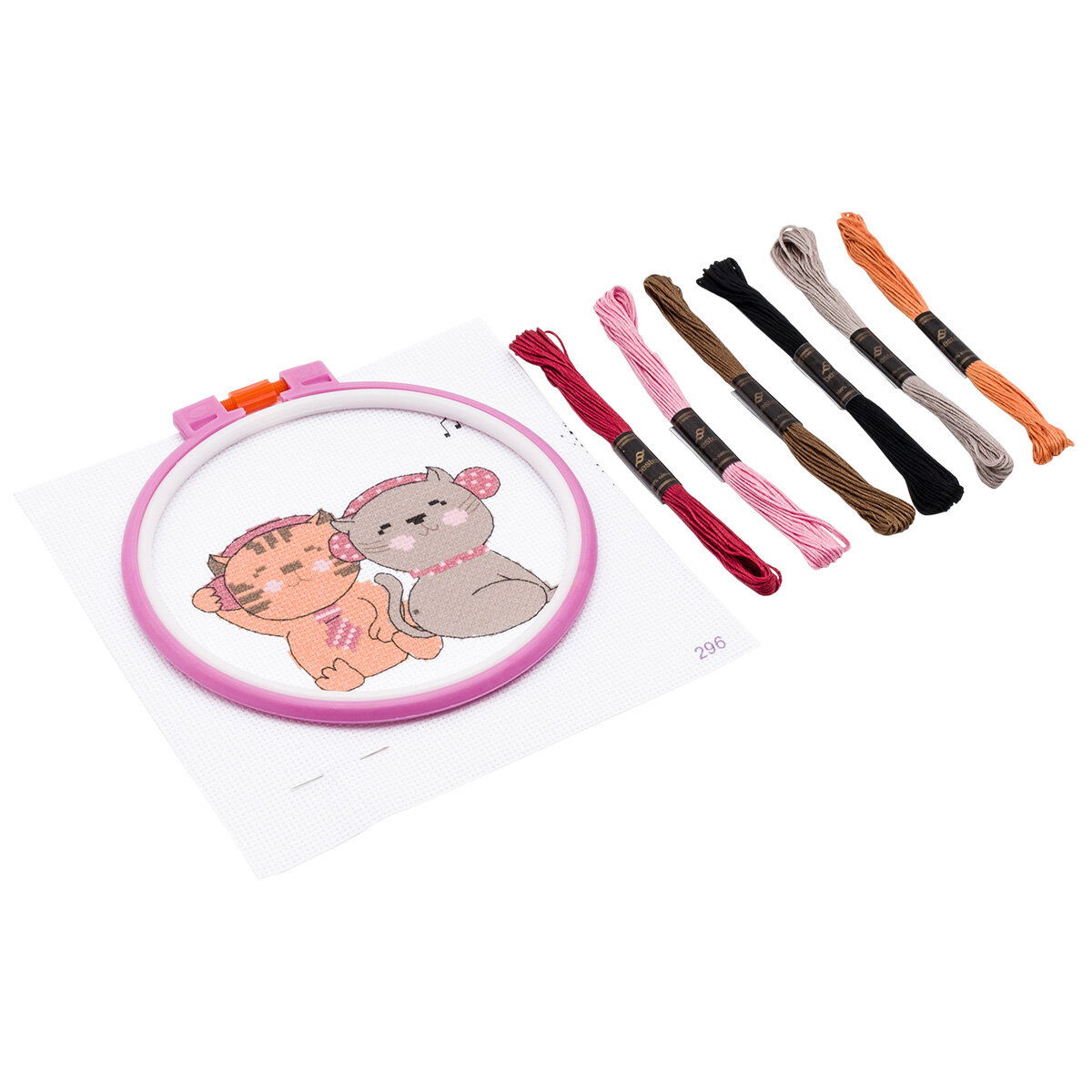 Набор для вышивания крестиком Hobby & Pro Kids 'Котики - меломаны' 19*18см