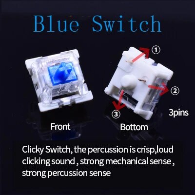 30шт. Blue Clicky механические переключатели Outemu 3-pin