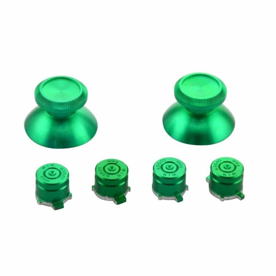 Металлические стики + кнопки для геймпада Зеленые 6 в 1 (PS4)