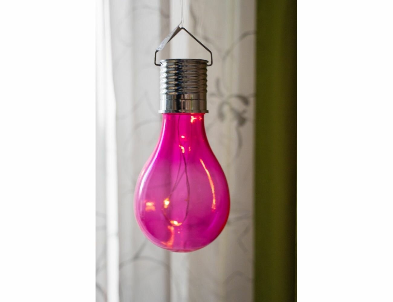 Садовый светильник Солар (Solar) дачная лампа на солнечной батарее, красный, 4 тёплых белых микро LED-огня, 14 см, Kaemingk 894992-1