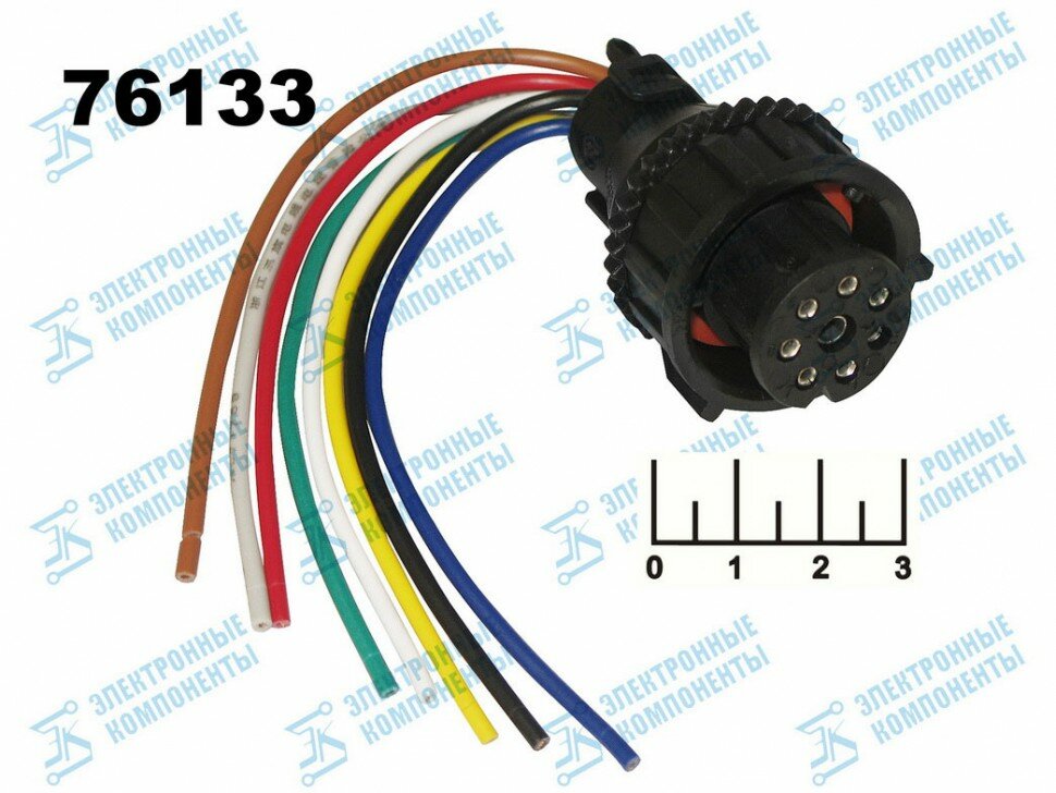 Разъем 8pin гнездо влагозащищенный на проводе 11см