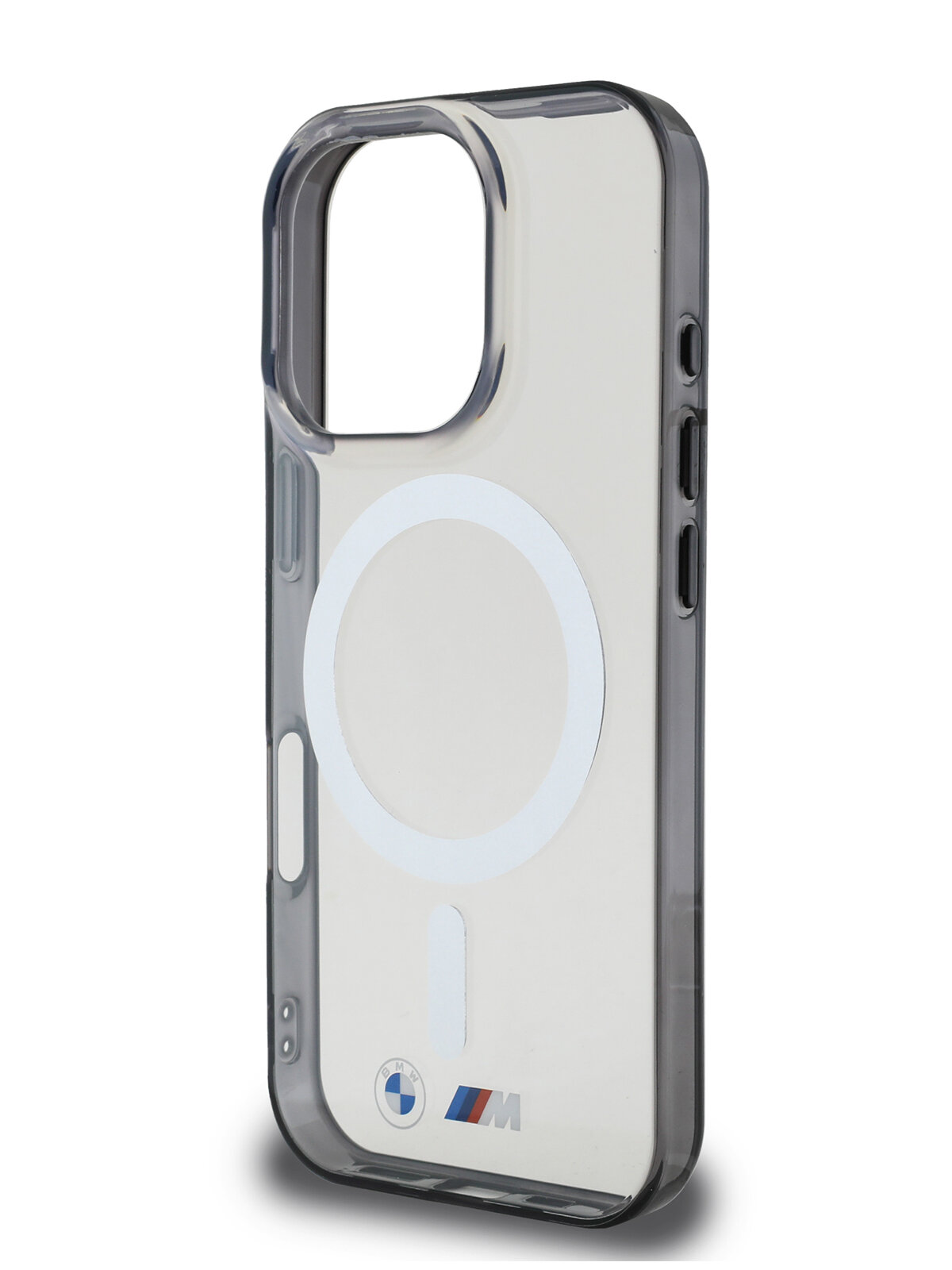 BMW для iPhone 16 Pro Max M-Collection PC/TPU Silver Ring Hard Transparent (MagSafe)