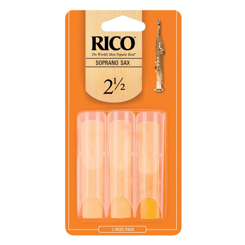 Трости для сопрано саксофона Rico №2,5 (3 шт) для обучения и музицирования