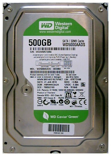 Жесткий диск Western Digital 500 GB WD5000AADS
