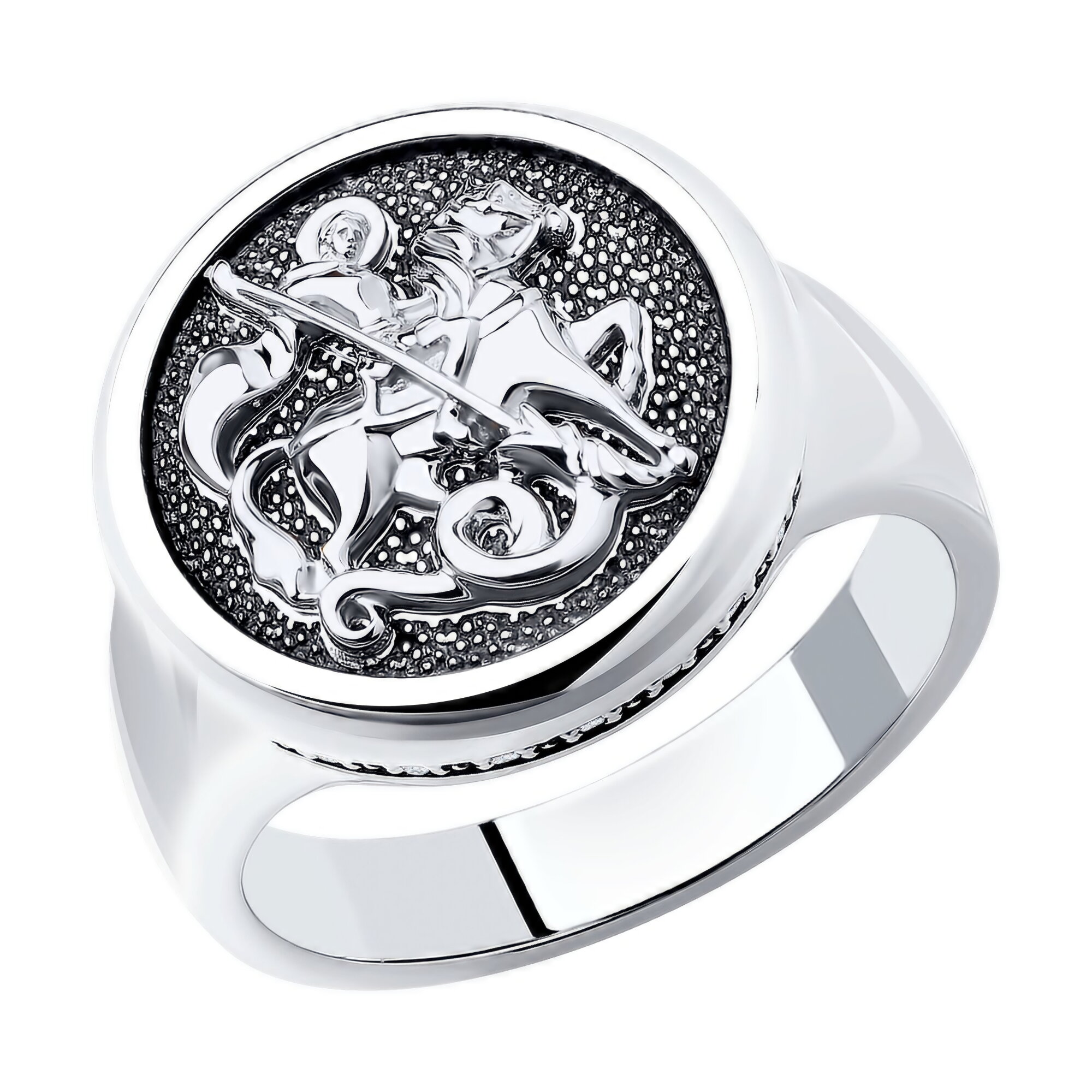 Кольцо, серебро, 925 проба, чернение, фианит