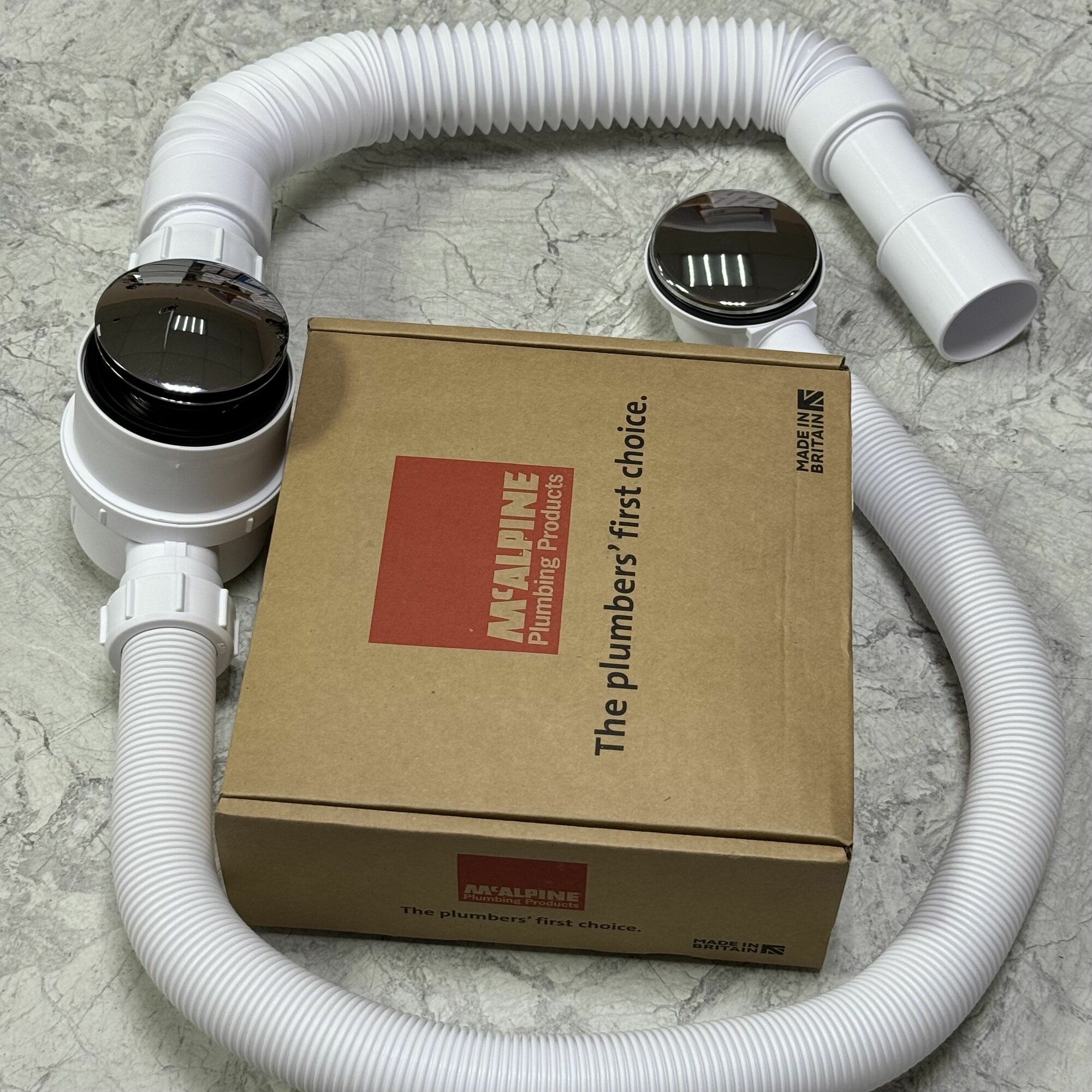 Сифон click-clack McAlpine для ванны с гофрой