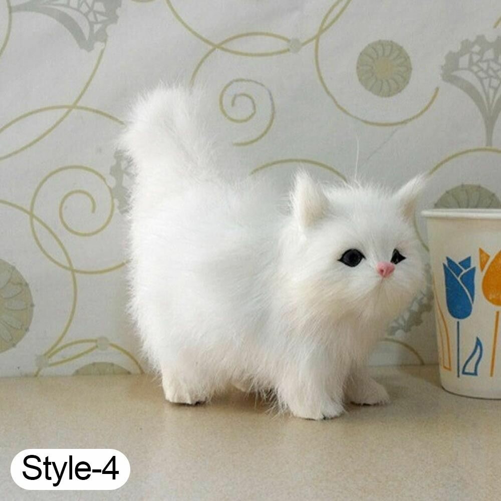 Мягкая игрушка кот из меха кролика — реалистичный плюшевый котенок для детей и подарков, экологичный и компактный