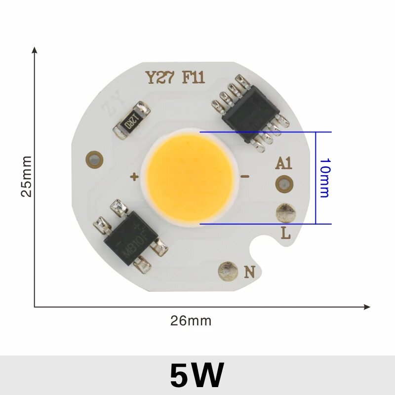 LED COB Chip 5W, испускаемый цвет: 5W