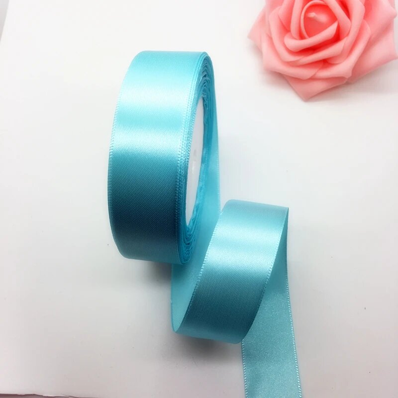 Широкая атласная лента CyanRafts 5 ярдов Бирюзовый, Sky Blue