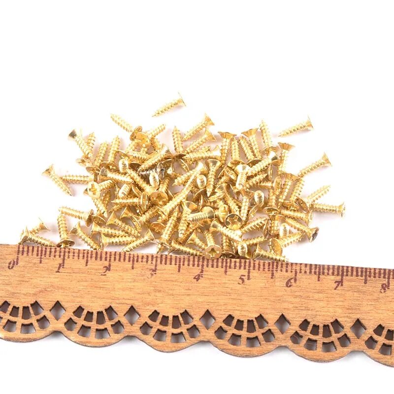 100 шт. винты PROZON 2x6/2x7/2x8/2x10 мм бронзовые/серебристые/золотые 2x10mm, 1