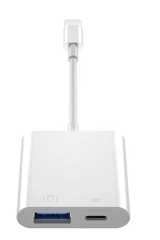 8-контактный адаптер USB Lightning-USB OTG для U-диска, мыши, клавиатуры, зарядки камеры, 2 IN 1