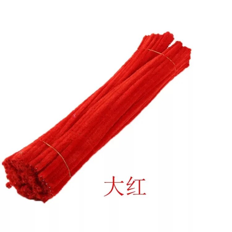 Трубки из синели для творчества 50 шт Красный, Red