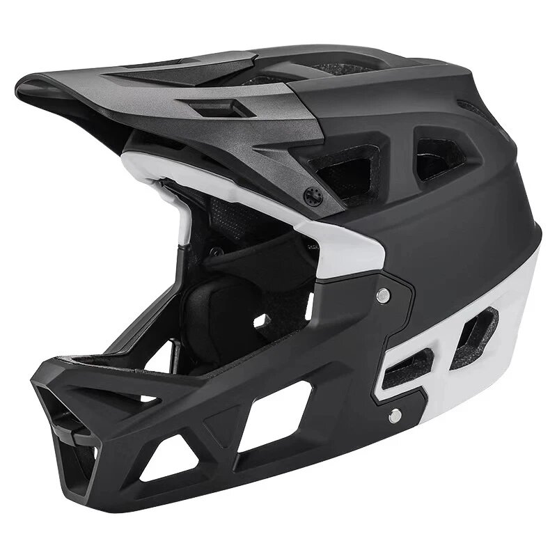 Полнолицевый MTB шлем черный Black-White, размер M 55-58