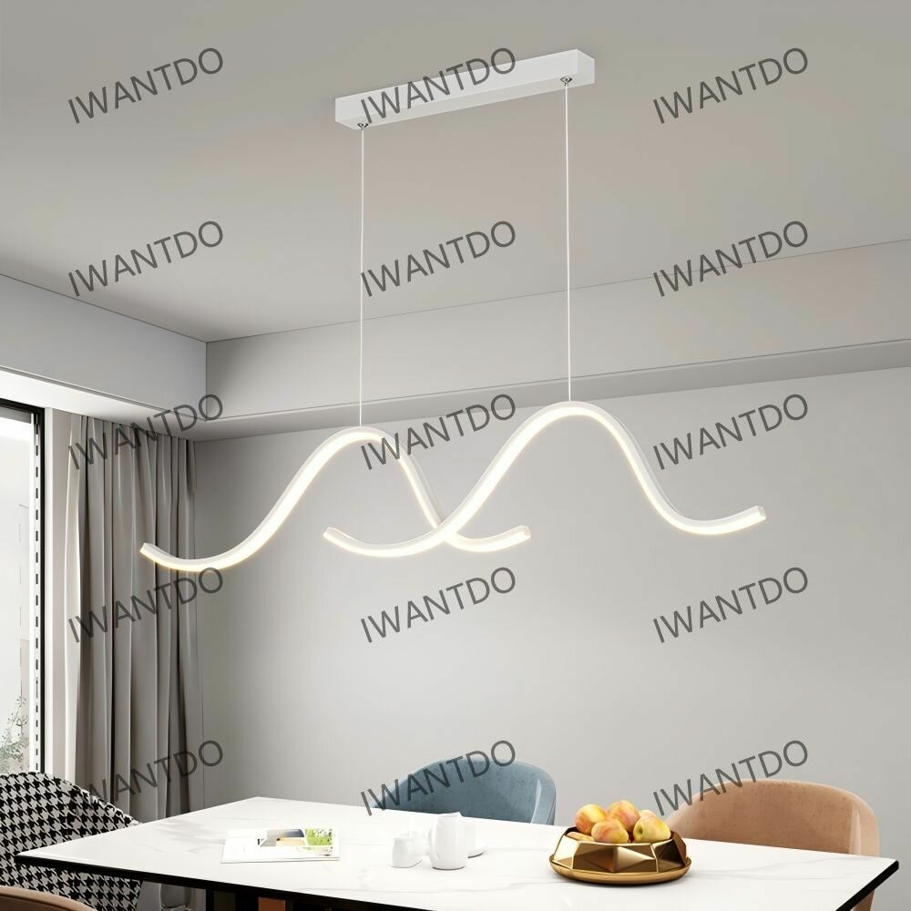 LED Подвесной светильник Диммируемая с дистанционное управление для столовой Кухня Современный Люстра BD430, Белый