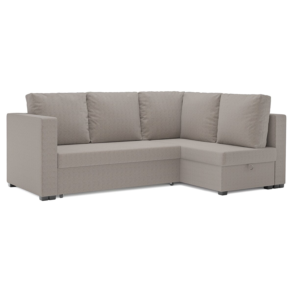 Угловой диван Сток Диванов Монако Latte бежевая рогожка, механизм дельфин