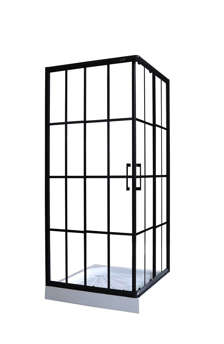 Душевой уголок CeruttiSpa Muza 90x90 Muza90 стекло прозрачное/профиль черный матовый