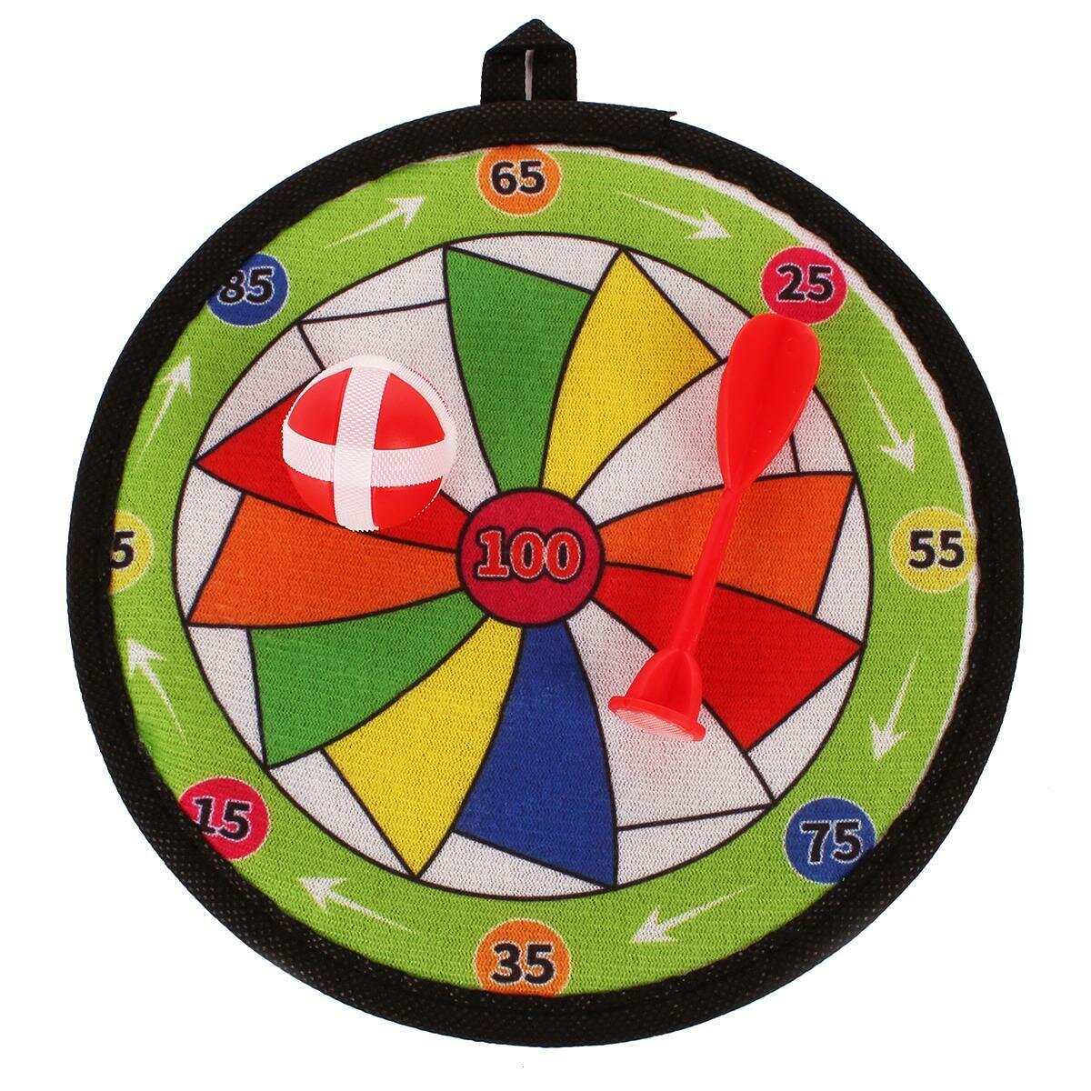Мишень для дартса детская, диаметр 26см, в комплекте мяч и дротик