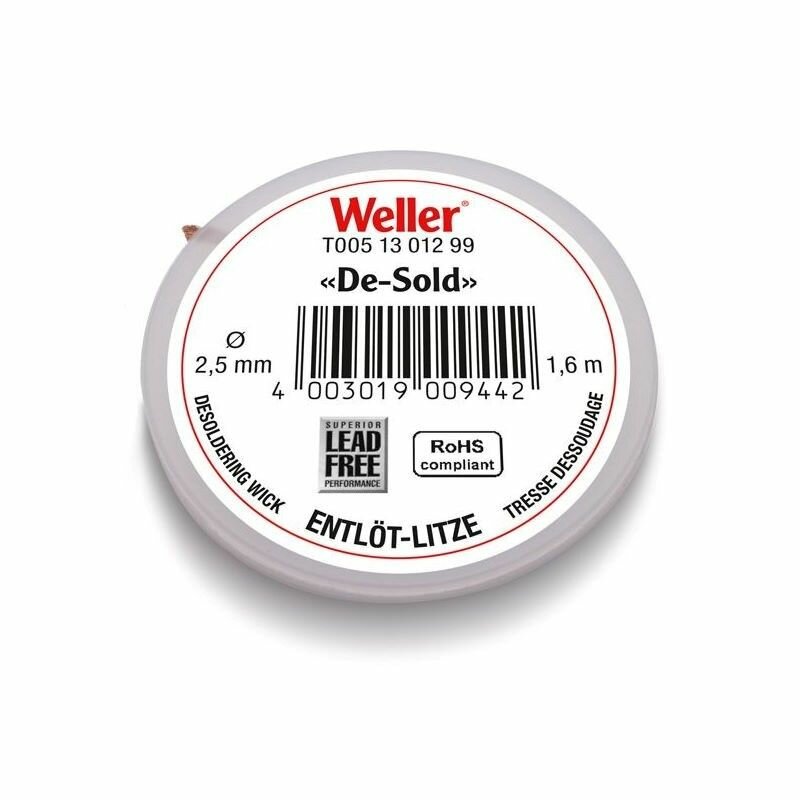 Оплетка для выпайки Weller 1,6 м/2,5 мм