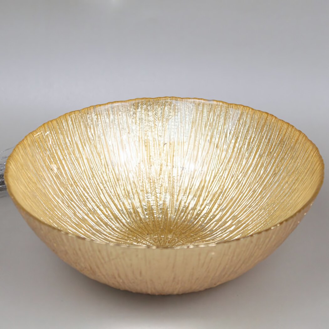 Чаша 20см «Лунное сияние», золотистая, стеклянная, для сервировки стола