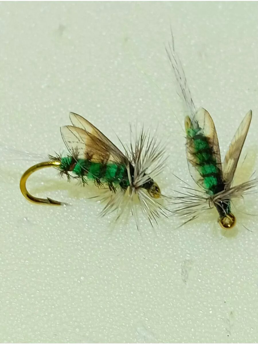 Мушка на хариуса и другую рыбу. На одинарном крючке № 10 в наборе 2 штуки