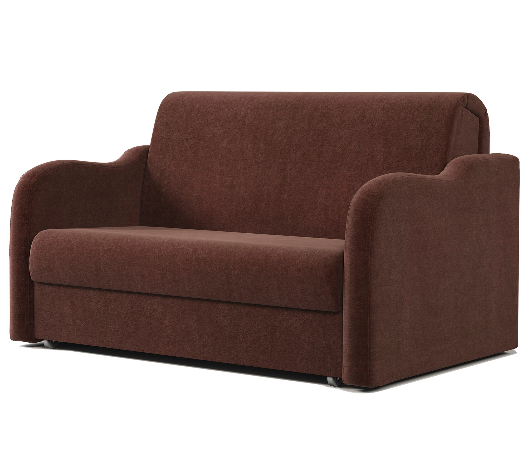 Диван-кровать Шарм-Дизайн Коломбо 120х194 см, диван раскладной, аккордеон, прямой, велюр Дрим шоколад