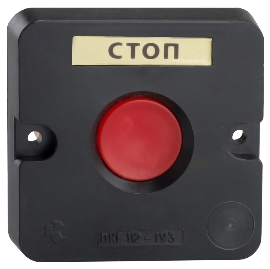 Кнопка управления КЭАЗ ПКЕ 112-1-У3-IP40, красная, 660В 1А AC/DC, 150729 / кнопочный пост