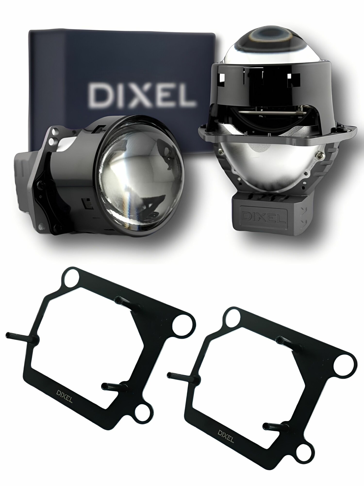 Билед линзы 5000k для Kia Ceed 2 2012-2018 / с переходными рамками Киа Сид 2 / bi led линза 3 дюйма / 2 чипа, размытая СТГ, 60-70W