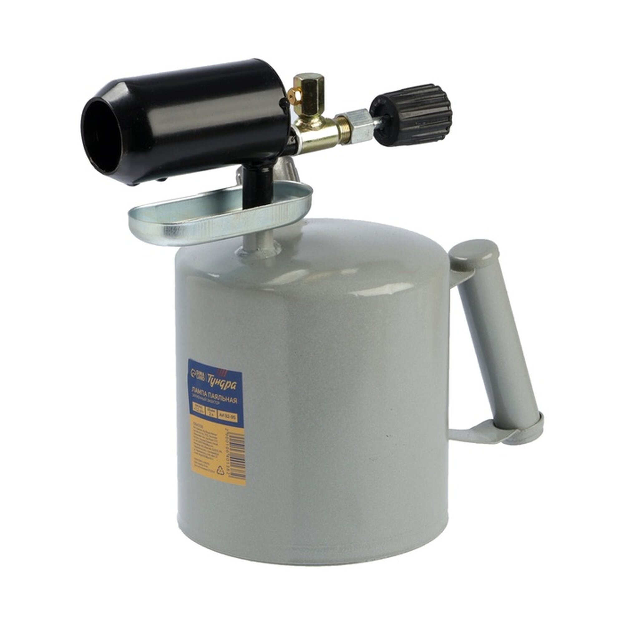 Лампа паяльная тундра, зауженный эжектор, расход <1.2 л/ч, АИ 92-95, объем 2 л