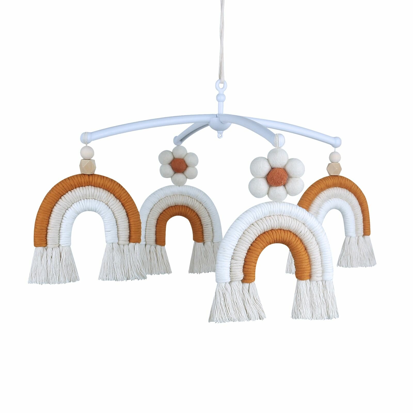 Скандинавская подвеска в виде радуги, детская кроватка, мобильная погремушка, музыкальная подвесная игрушка для детской комнаты, украшение комнаты
