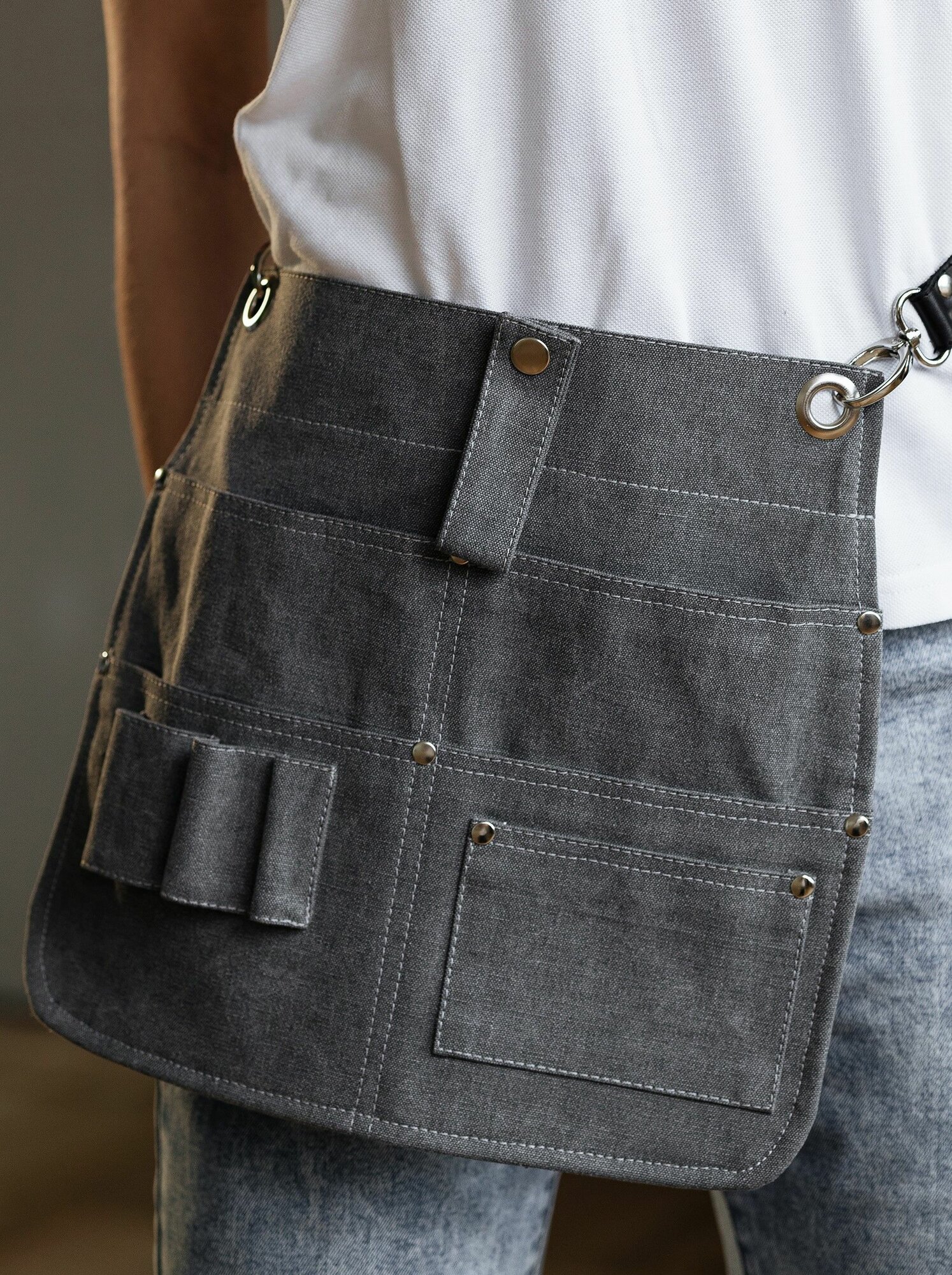 Фартук - передник универсальный / поясная сумка органайзер / пояс для инструмента садовода, флориста, официанта, продавца