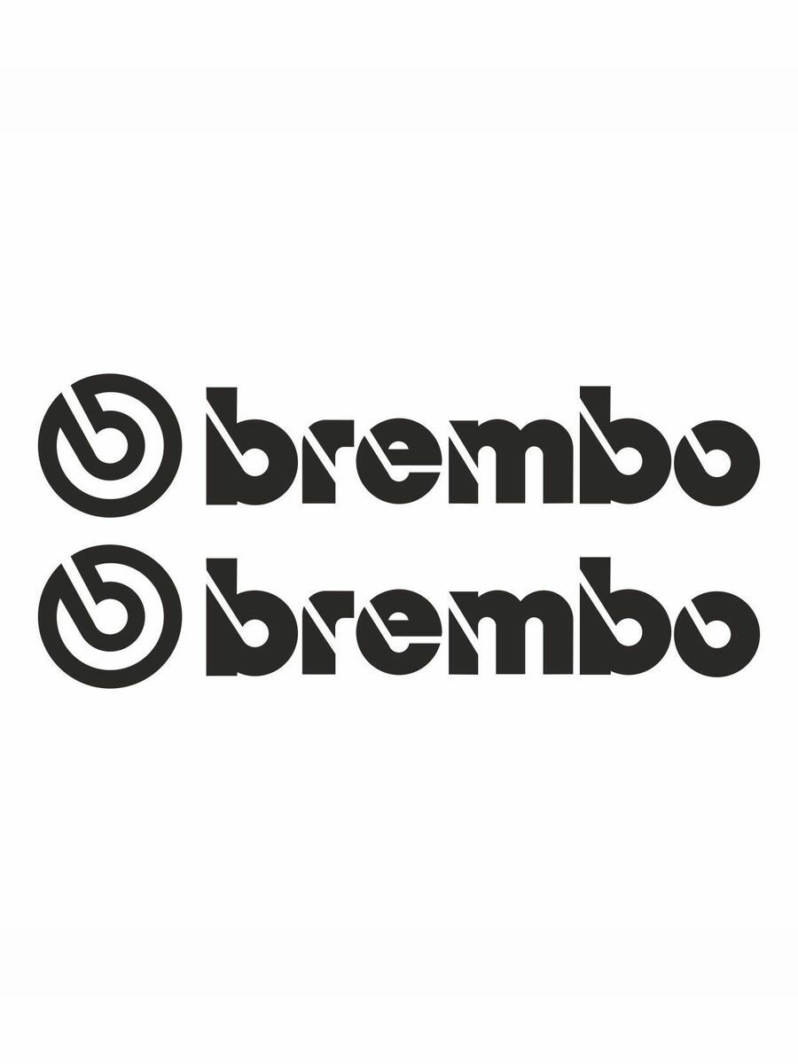 Наклейка "Brembo", черный, 10 х 2 см / комплект из 2 шт
