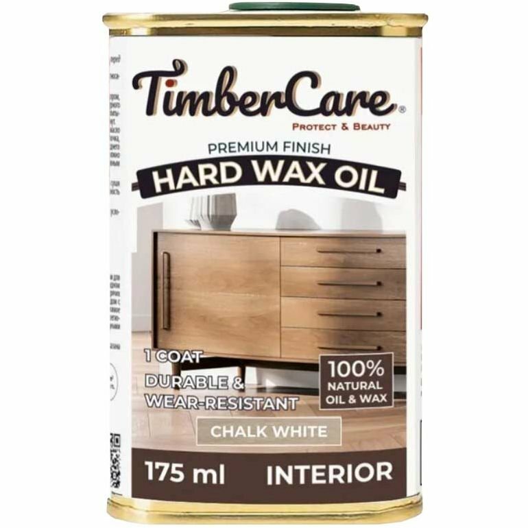 Масло защитное TimberCare Hard Wax Color Oil с твердым воском 350106 Белый мел 0,175л