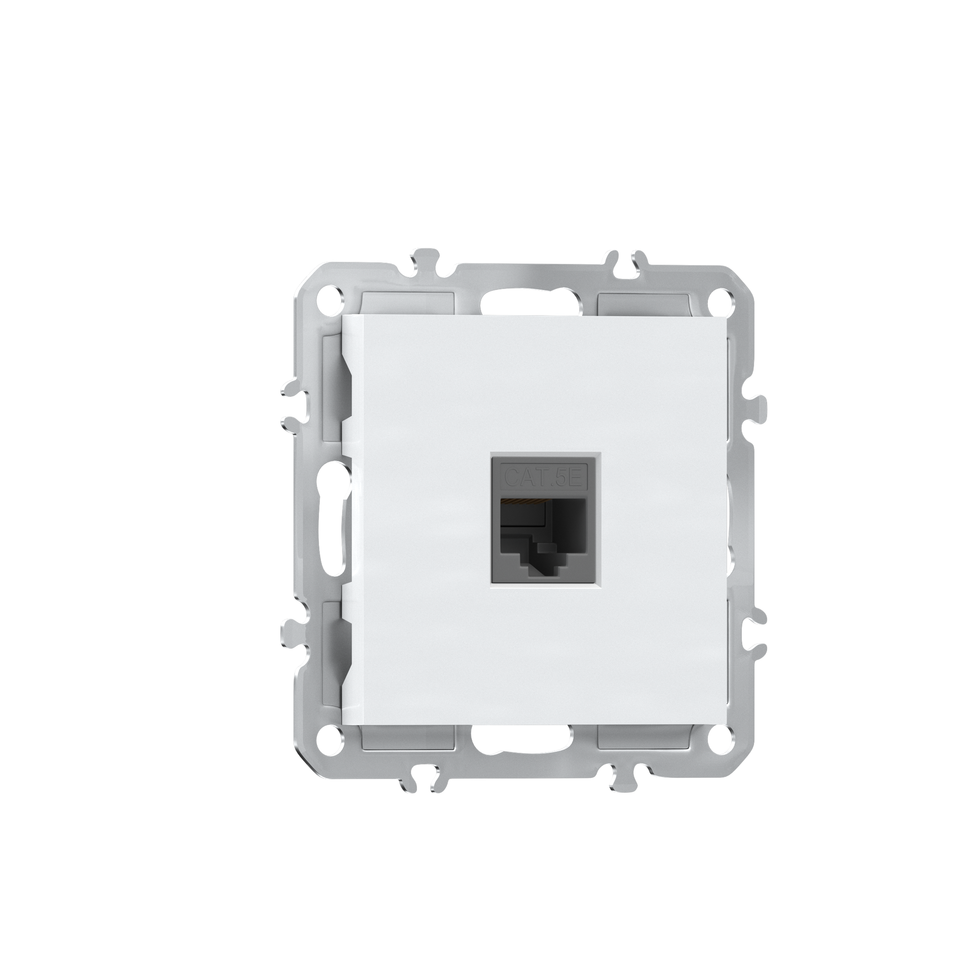 Розетка компьютерная RJ45 cat.5e на 1 порт, цвет глянцевый белый, серия A07, Donel