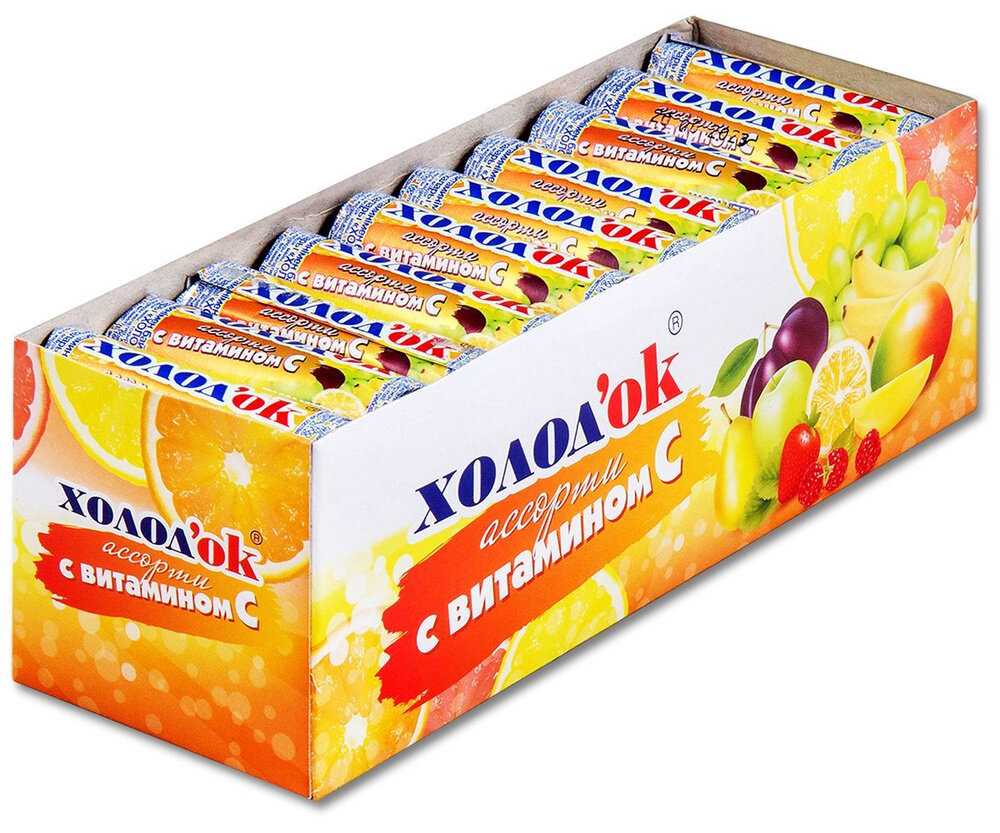 Конфеты Холодок "Ассорти" с витамином С, 30 штук по 15 грамм