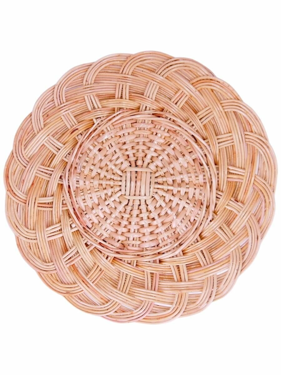 Корзина плетеная, Блюдо с ажурным краем №3, ручное плетение из лозы