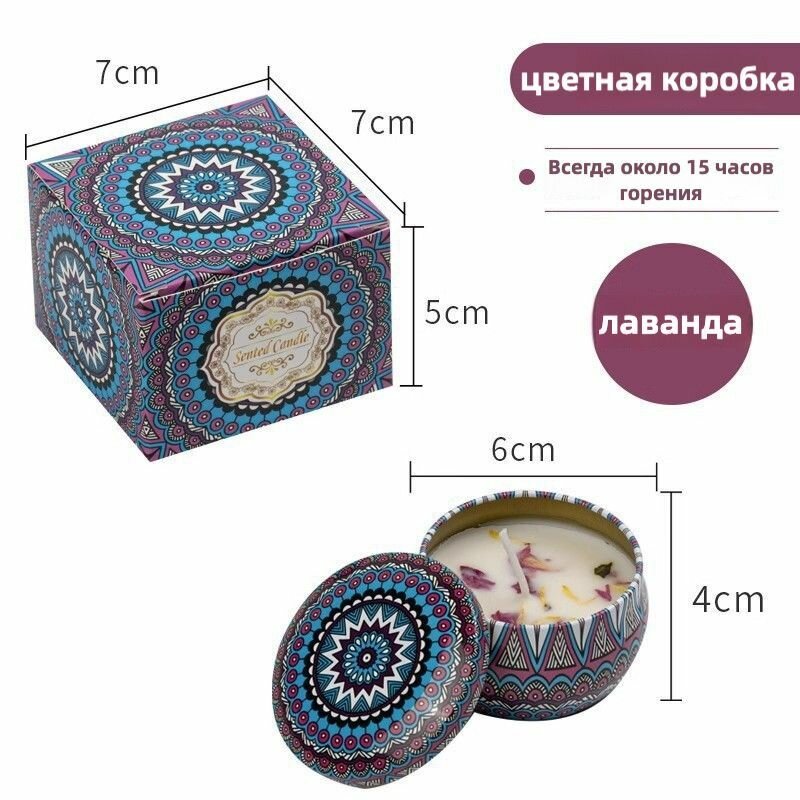 Ароматические свечи в жестяной коробке