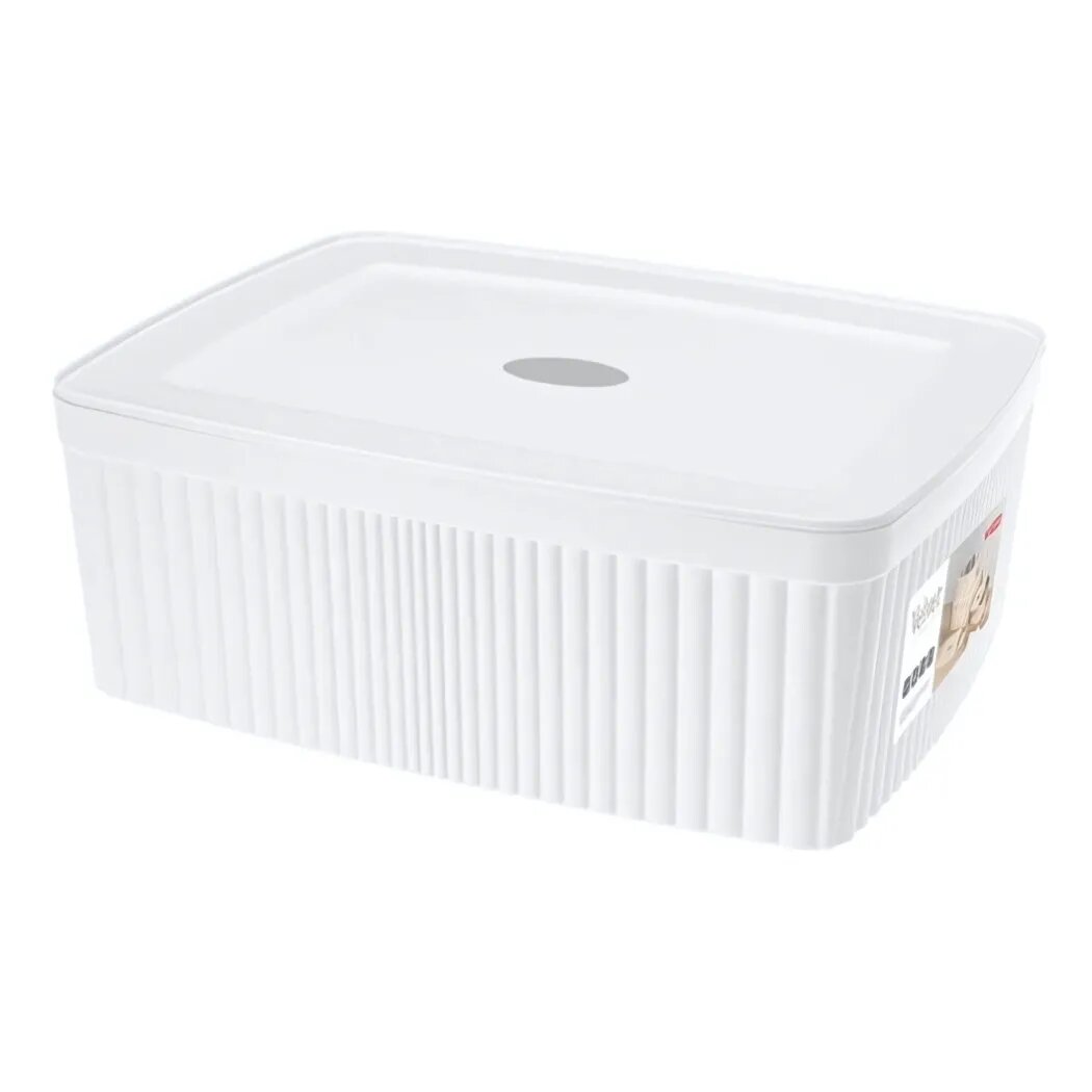 Контейнер для хранения с крышкой «VELVET», белый, 6,55л, 29,5х22,5х11 см