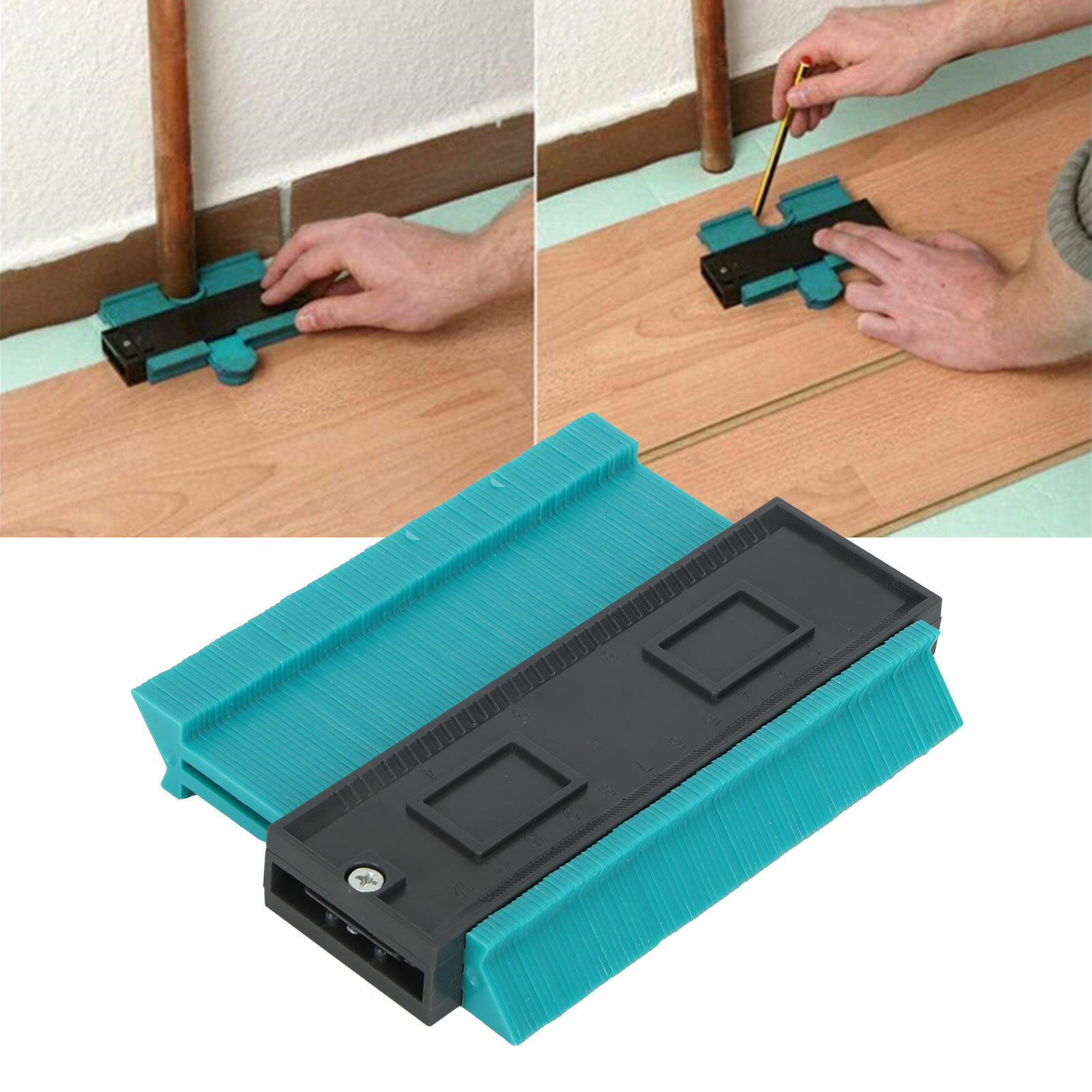 Дубликатор контурной линейки с замком Измерительный инструмент неправильных контуров Столярные принадлежностиЗеленый S 127 мм / 5 дюймов