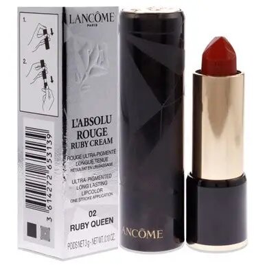 Lancôme 02 Queen Ruby Ruby Cream L'Absolu Rouge Губная Помада с сияющим финишем. Франция