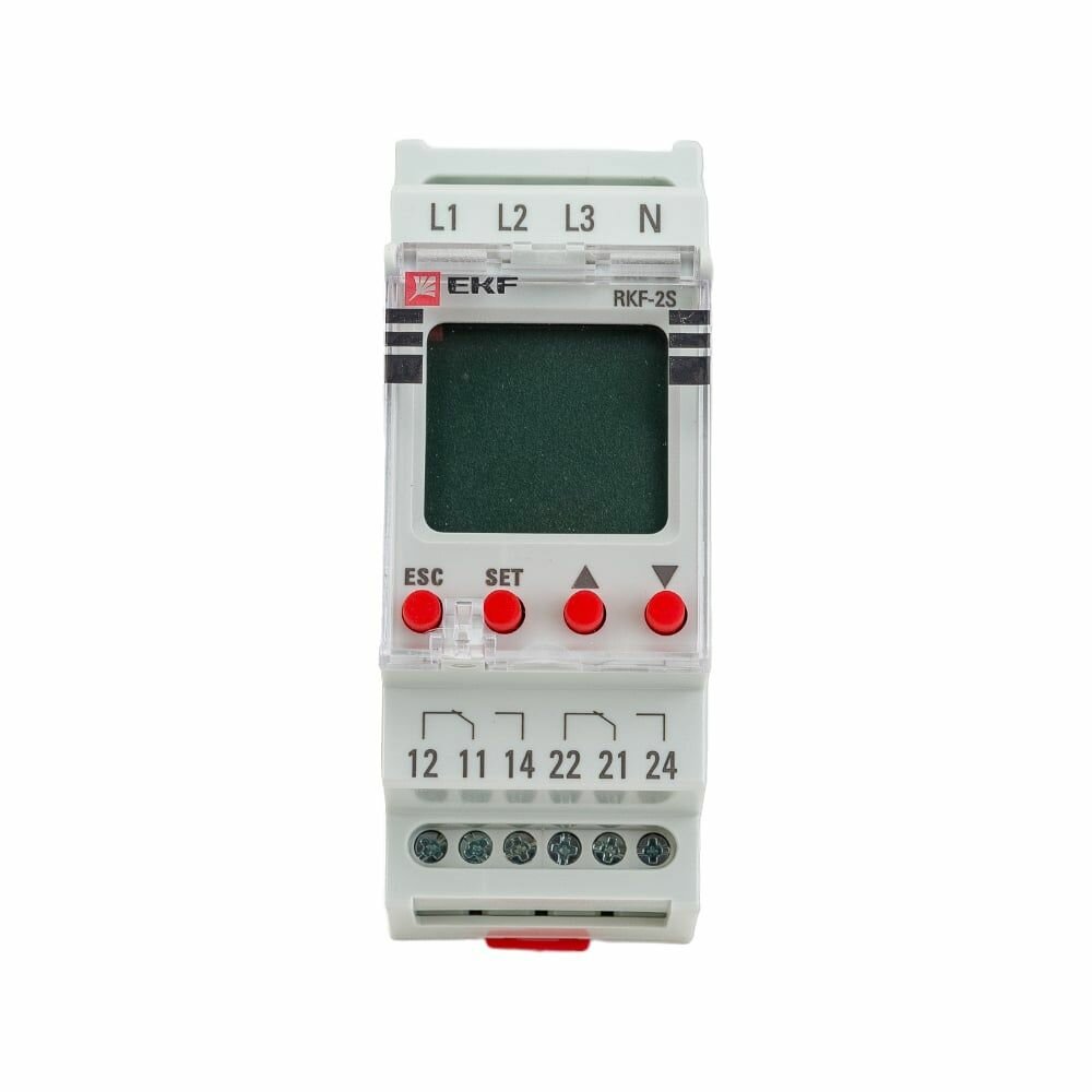 Реле контроля фаз с LCD дисплеем RKF-2S (с нейтралью) EKF rkf-2s