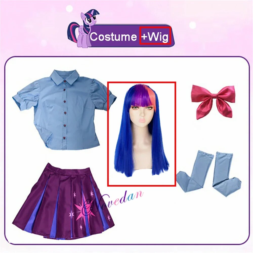 Косплей платье Twilight Sparkle 72Cos Фиолетовый, S, Costume and Wig