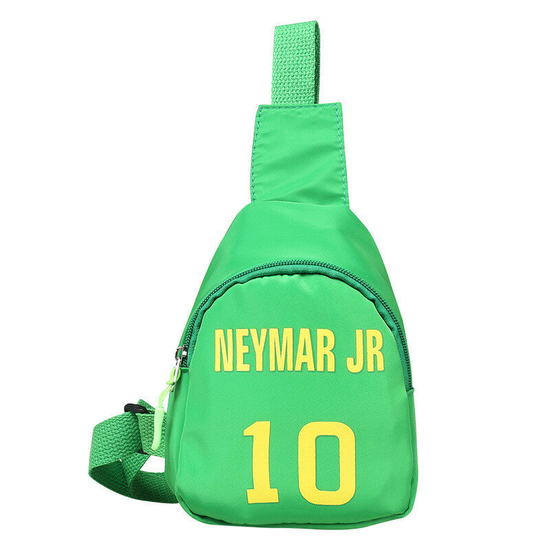 Детская легкая прочная сумка через плечо с алфавитным рисунком для школы и игр зеленый