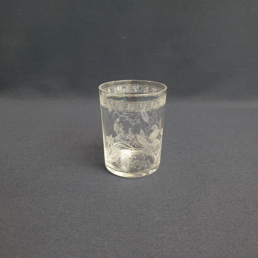 Стопка, стекло пантография 120 мл высота 7 см скол, Царская Россия до 1917 г