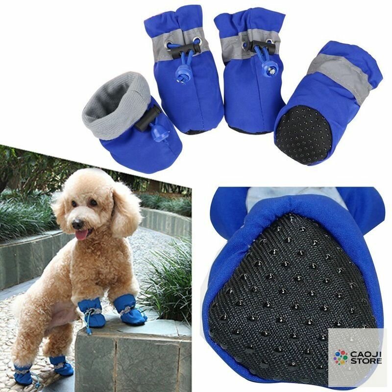 Обувь для собак, для кошек, сапоги для животных, синего цвета, размер 3, ботинки для собак